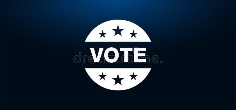 Vote Badge Icon Crystal Blue Banner Background Stock Illustration ...