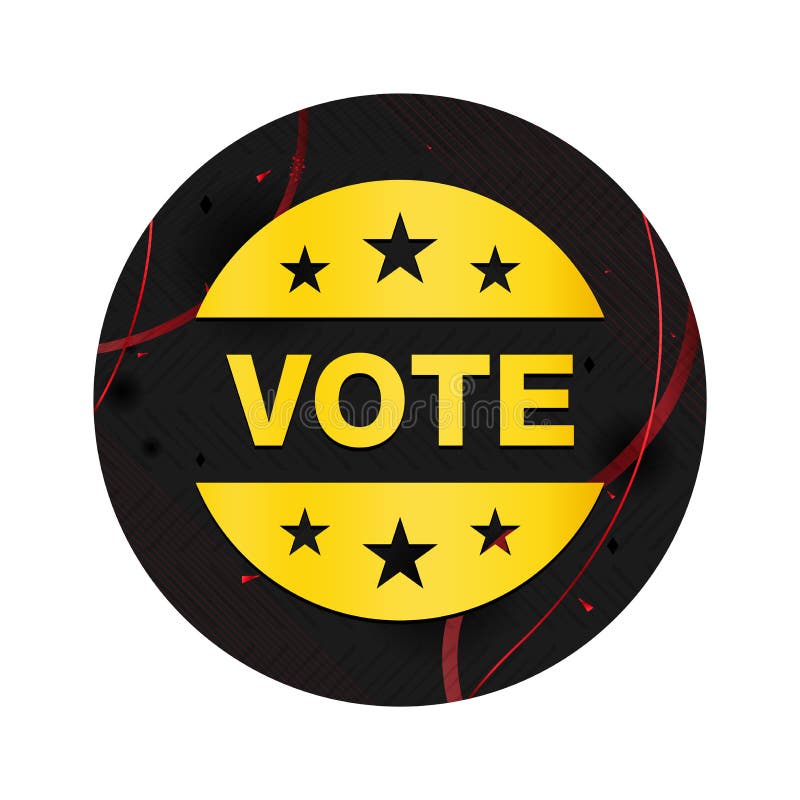 Vote Badge Icon Elegant Black Round Button Stock Vector - Illustration ...