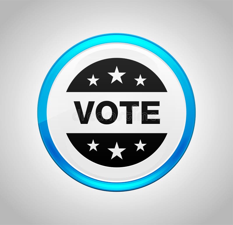 Vote Badge Icon Magical Glassy Sunburst Blue Button Sky Blue Background ...