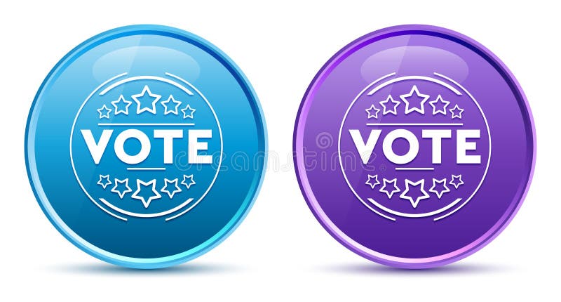 Vote Badge Icon Sleek Soft Round Button Set Illustration Stock Vector ...