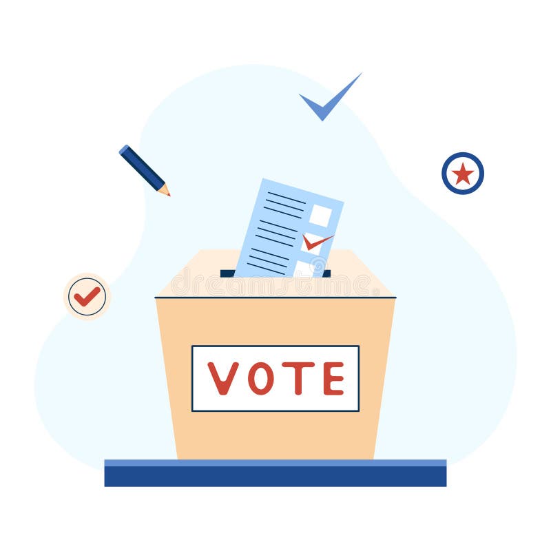 Vote 2024. Vote Ballot Paper in the Ballot Box. Element for Election ...