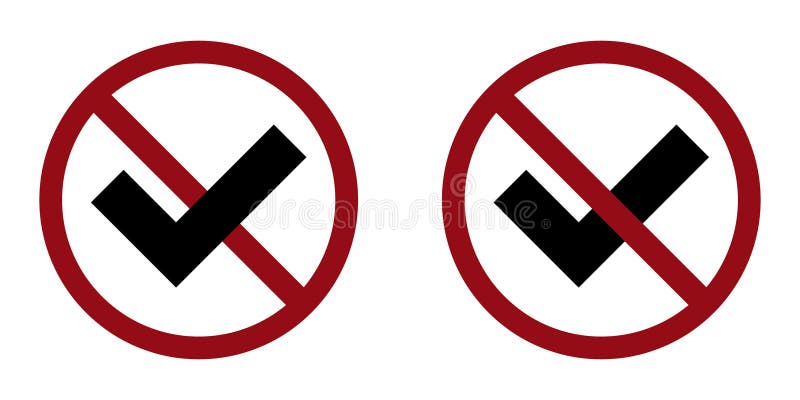 Vote Ban Prohibit Icon. Not Allowed Tick Stock Vector - Illustration of ...