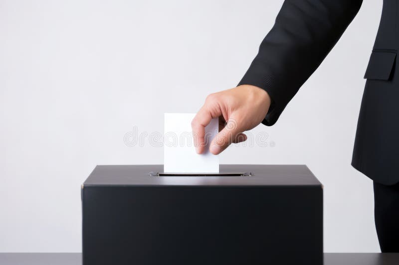 Vote Being Cast in Ballot Box Stock Illustration - Illustration of ...