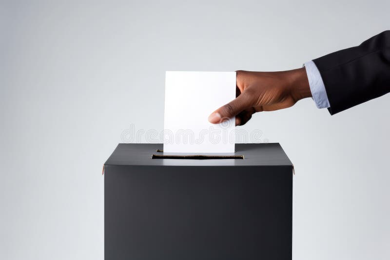 Vote Being Cast in Ballot Box Stock Illustration - Illustration of ...