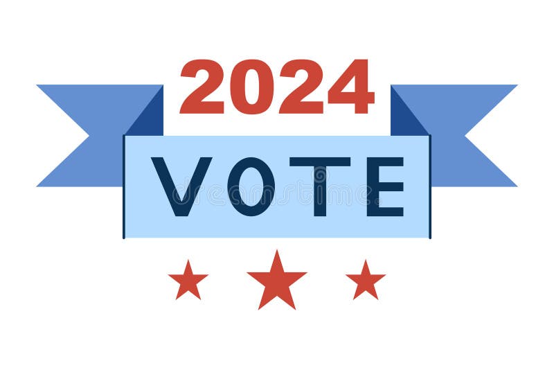 Vote 2024. Blue Ribbon Vote 2024. Element for Election Themed Design ...