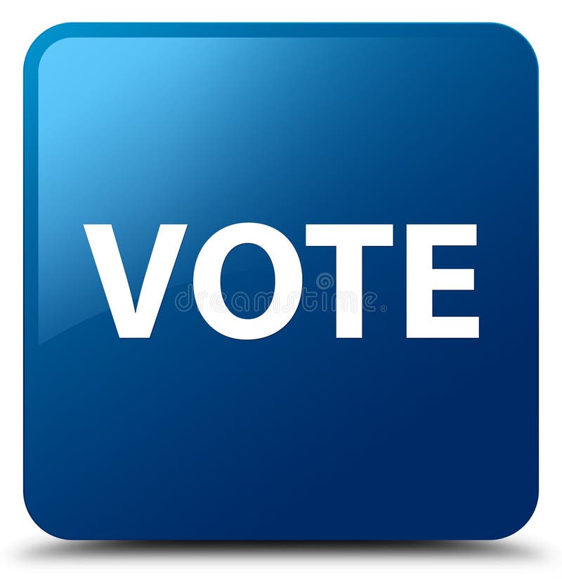 Vote blue square button stock illustration. Illustration of blue ...