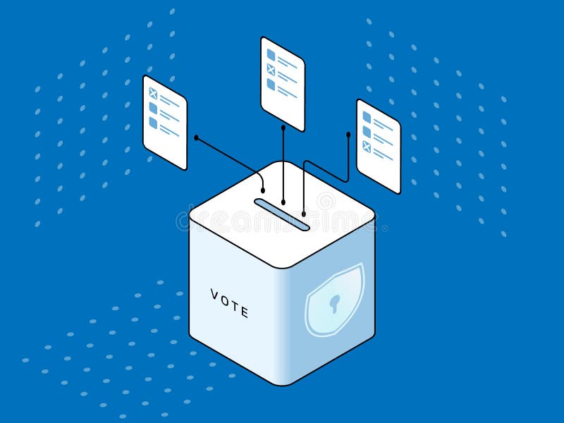 Vote Box Digital Concept Illustration. Stock Vector - Illustration of ...