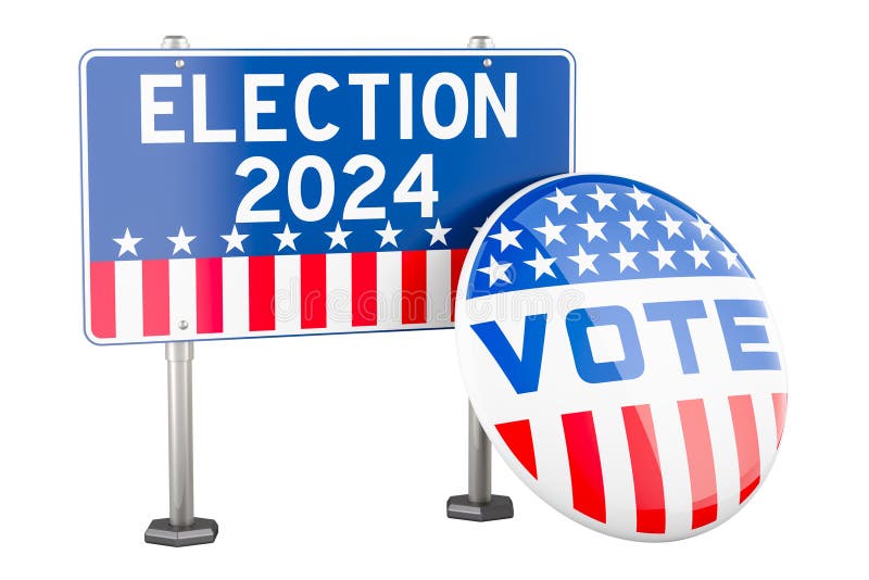 Vote Button with Advertising Billboard. Election in the USA, Concept ...