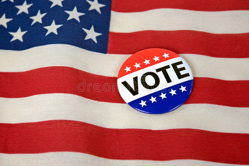 Vote Button On An American Flag Stock Photo - Image of flag, patriotic ...