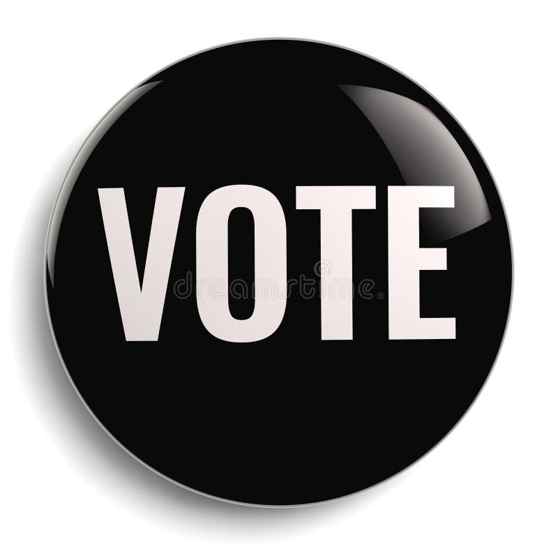 Vote Button Round Black Symbol Stock Illustration - Illustration of ...