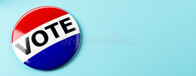 Vote Button on Blue Background. 3D Rendering Stock Illustration ...