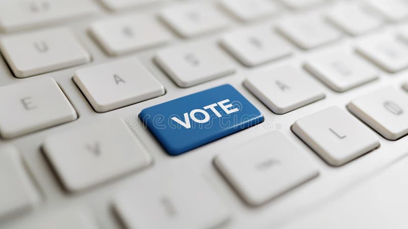 Vote Button Computer Keyboard Digital Online Electronic Voting Virtual ...