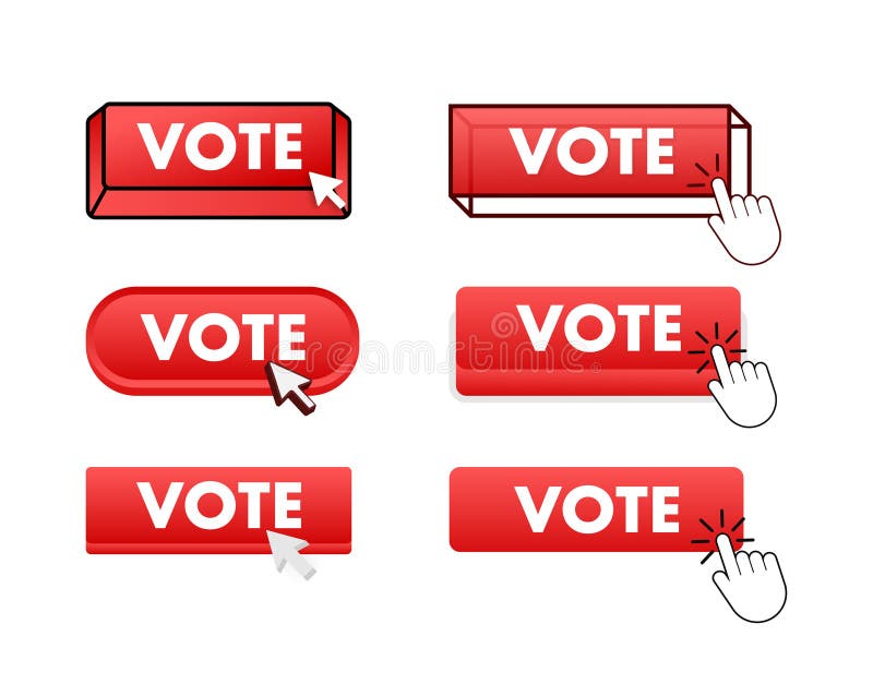 Vote Button with Pointer Clicking. Vote Web Buttons Set. User Interface ...