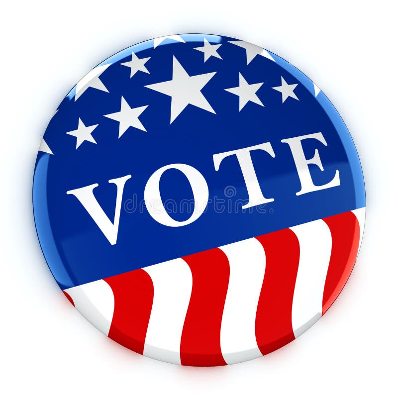 Vote Button in Red, White, and Blue with Stars Stock Illustration ...