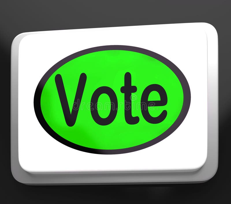 Vote Button Shows Options Voting or Choice Stock Illustration ...