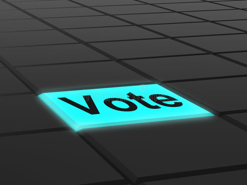 Vote Button Shows Options Voting or Choice Stock Illustration ...