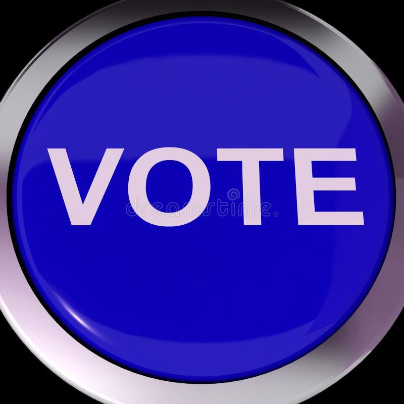 Vote Button Shows Options Voting or Choice Stock Illustration ...