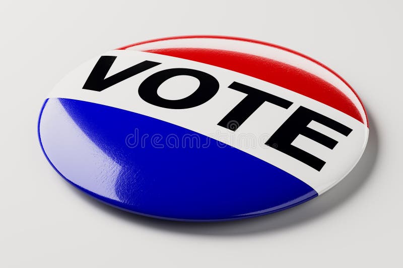 Vote Button on a White Background. 3D Rendering Stock Illustration ...