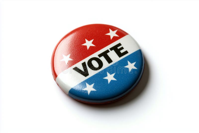 Vote Button on a White Background. USA Election Concept Stock ...