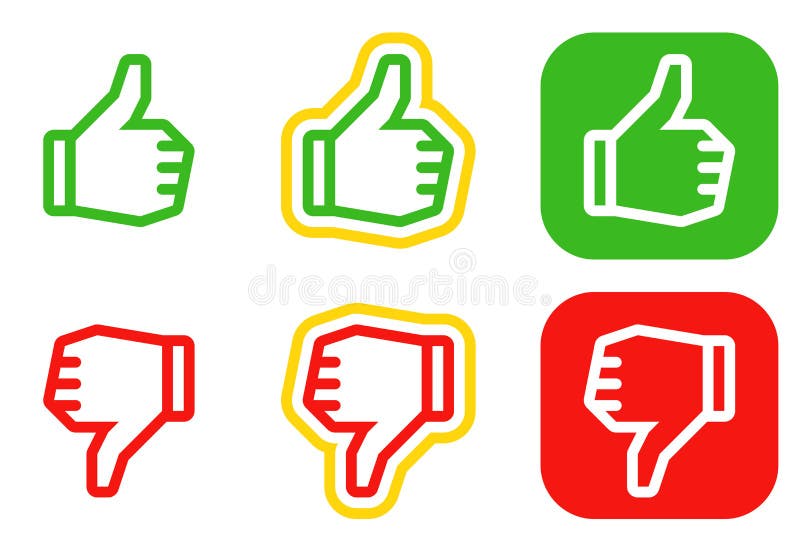 Hand with the Thumb in Green, Yellow and Red Buttons. Vector Stock ... Hand with the Thumb in Green, Yellow and Red Buttons. Vector Stock ...