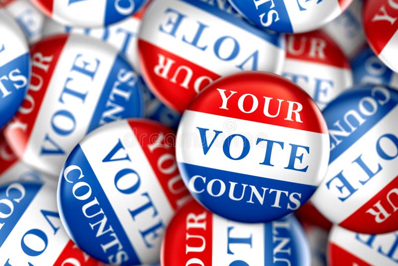 Vote Buttons with Your Vote Counts Stock Illustration - Illustration of ...