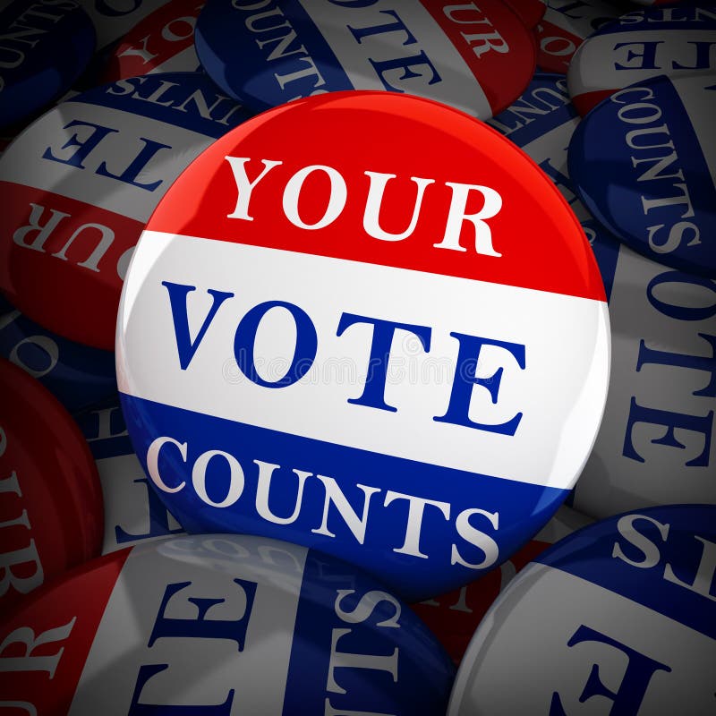 Vote Buttons with Your Vote Counts Stock Illustration - Illustration of ...