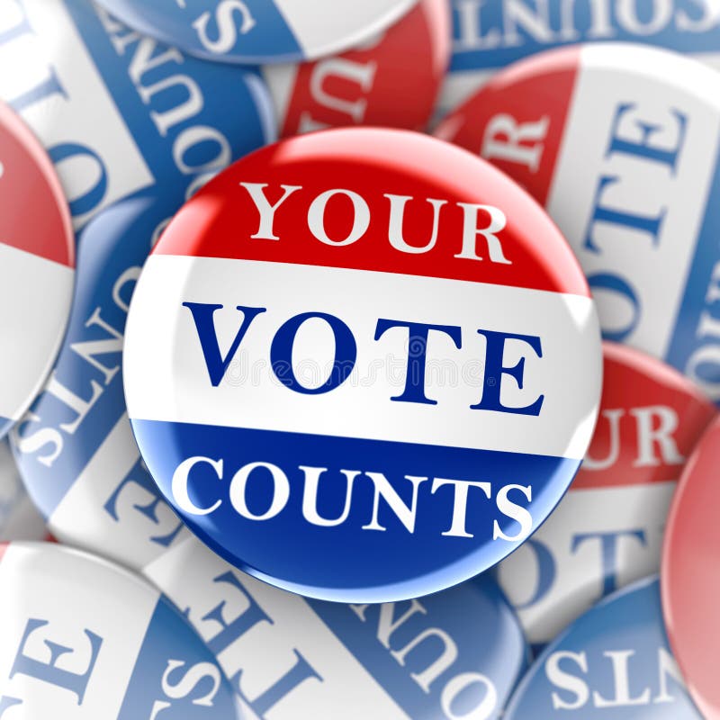 Vote Buttons with Your Vote Counts Stock Illustration - Illustration of ...