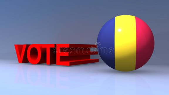 Vote with Chad Flag on Blue Stock Illustration - Illustration of ...