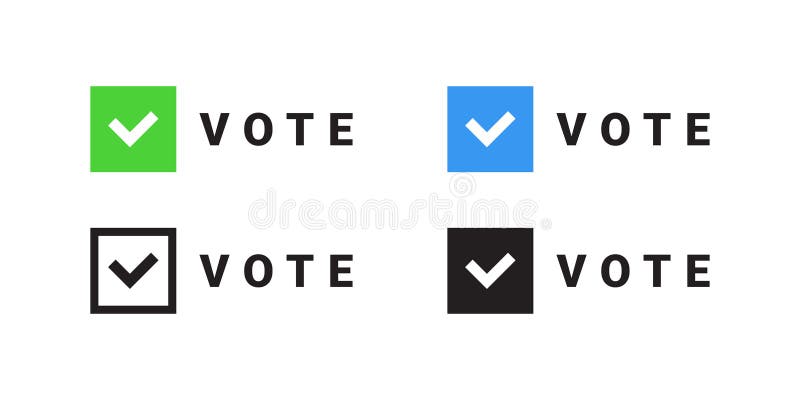 Vote Check Mark Icons. Check Mark Signs Stock Vector - Illustration of ...