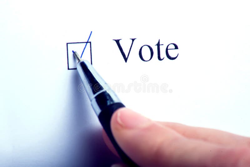 Vote - Checkbox with a Cross on White Paper with Pen. Checklist Concept ...