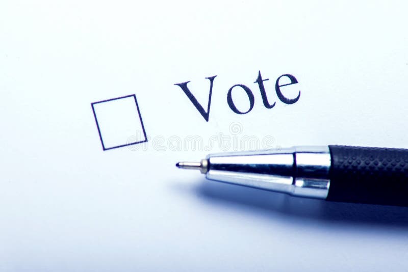 Vote - Checkbox with a Cross on White Paper with Pen. Checklist Concept ...