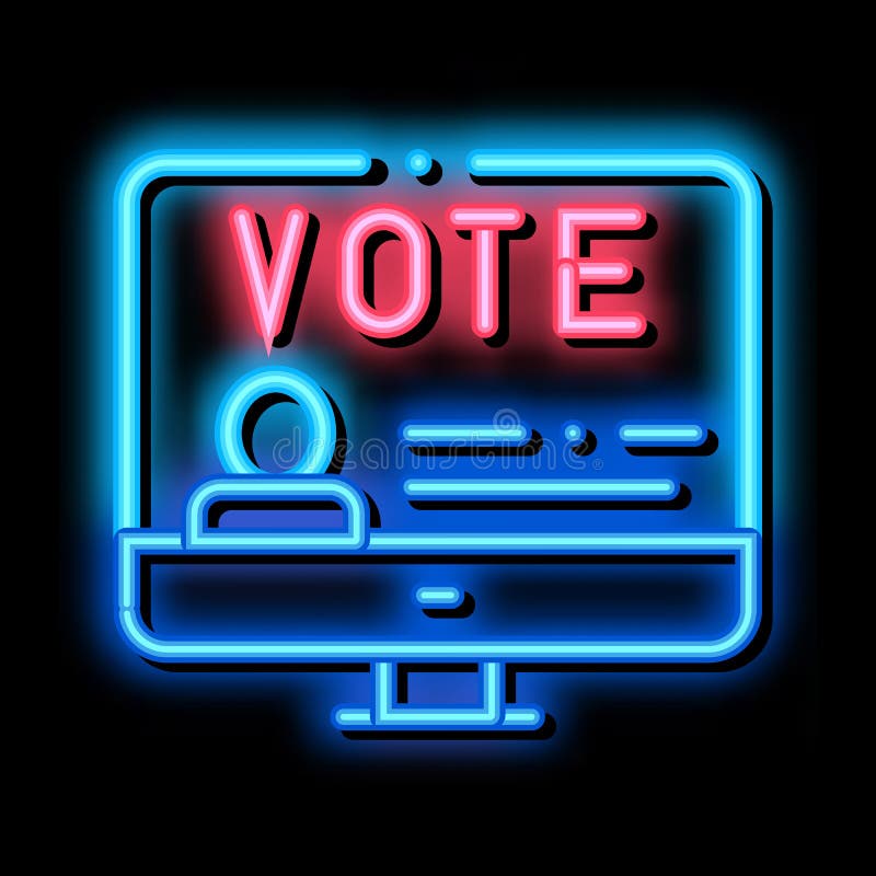 Vote Computer Information Neon Glow Icon Illustration Stock Vector ...