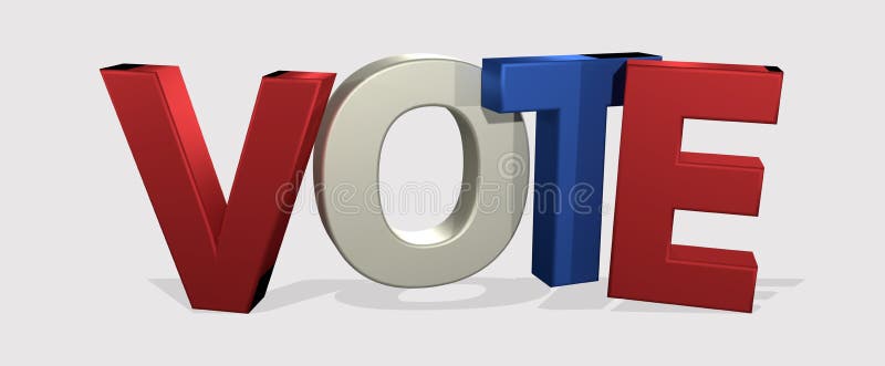Vote 3D Render Voting Design Stock Illustration - Illustration of white ...
