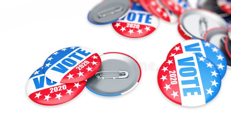 Vote Election Badge Button for 2020 Background, Vote USA 2020, 3D ...