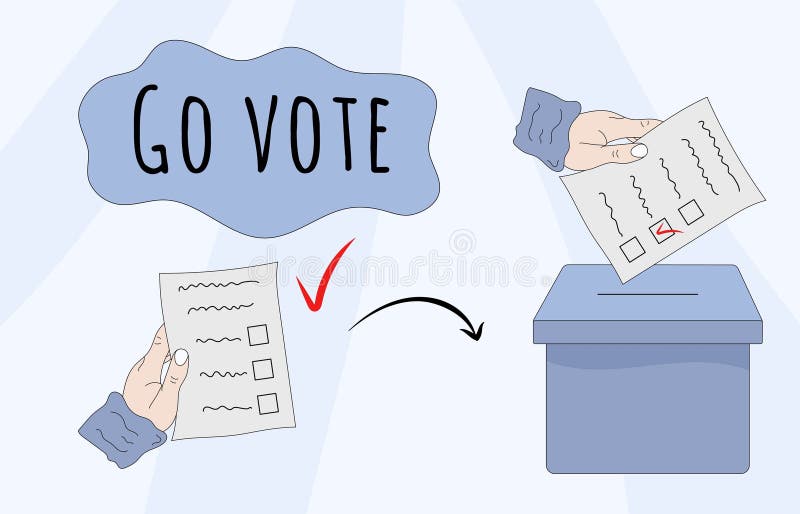Vote 2024, Election Voting Process Pattern, Hands Placing Votes into a ...