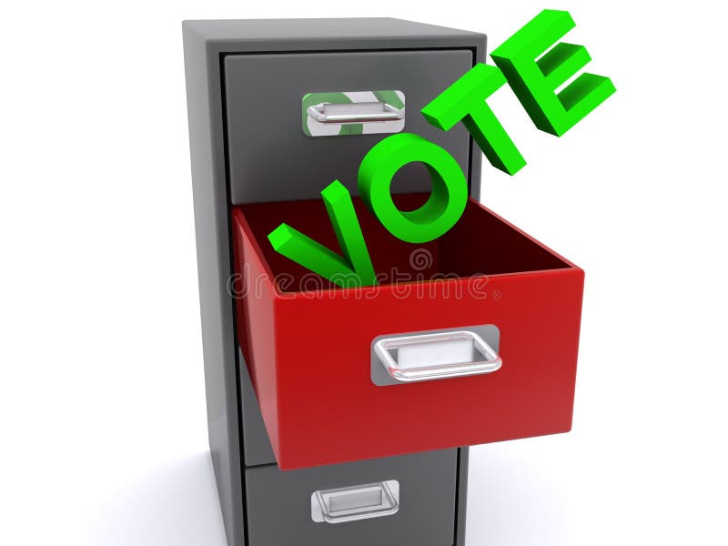 Vote with file cabinet stock illustration. Illustration of graphic ...