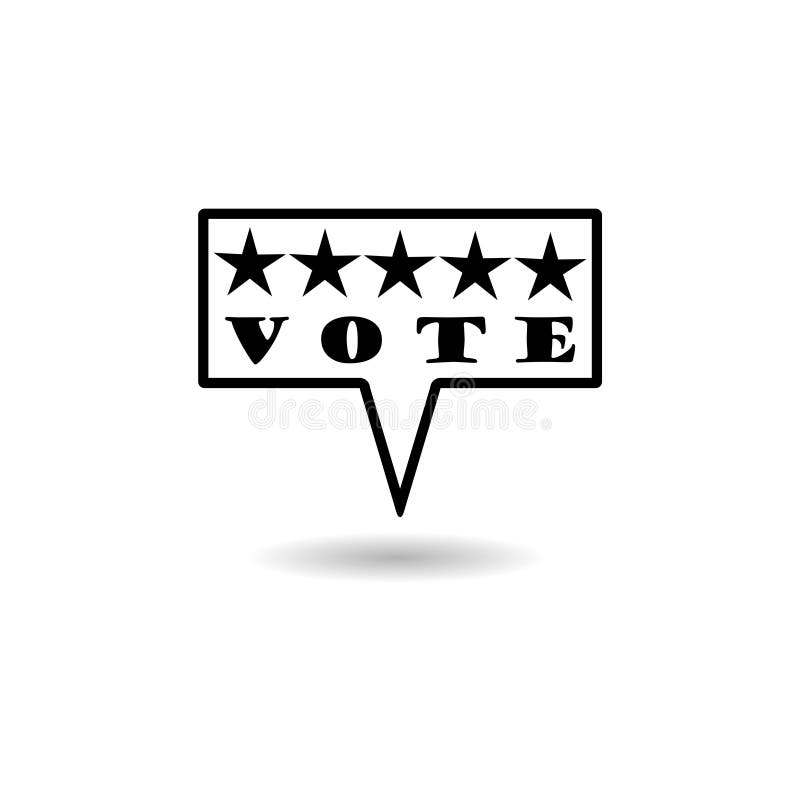 Vote logo icon with shadow stock vector. Illustration of symbol - 280528734