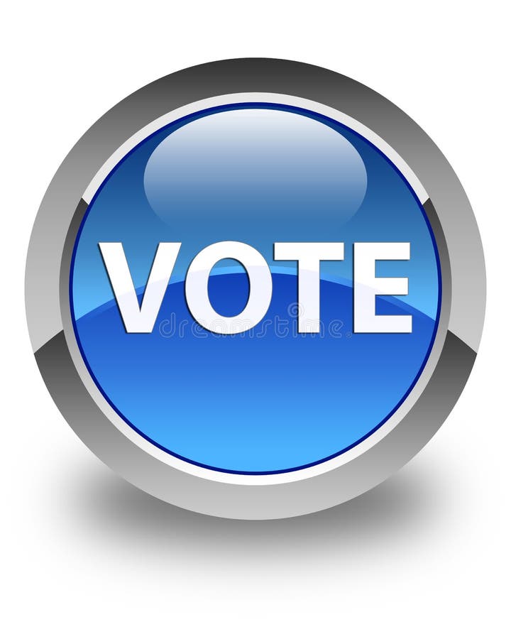 Vote Glossy Blue Round Button Stock Illustration - Illustration of vote ...