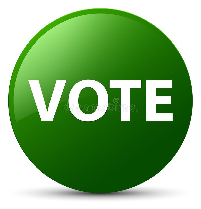 Vote green round button stock illustration. Illustration of election ...