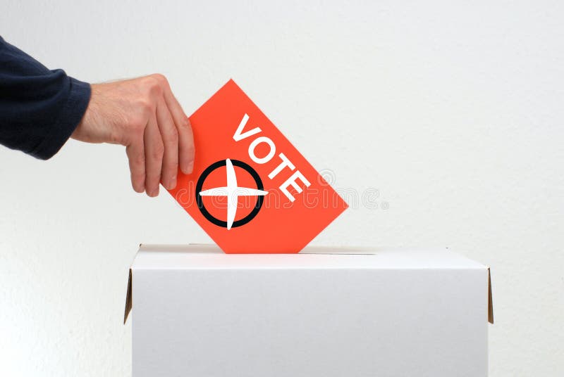Hand Throwing Envelope in Ballot Box: Vote Stock Photo - Image of ...