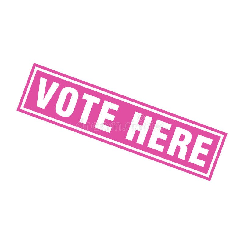Vote Here Letter Rubber Stamp Template Design Stock Illustration ...