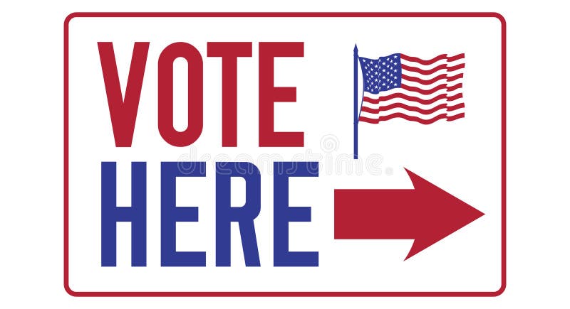 Vote Here, Polling Place Sticker. Direction To the Voting Place Stock ...