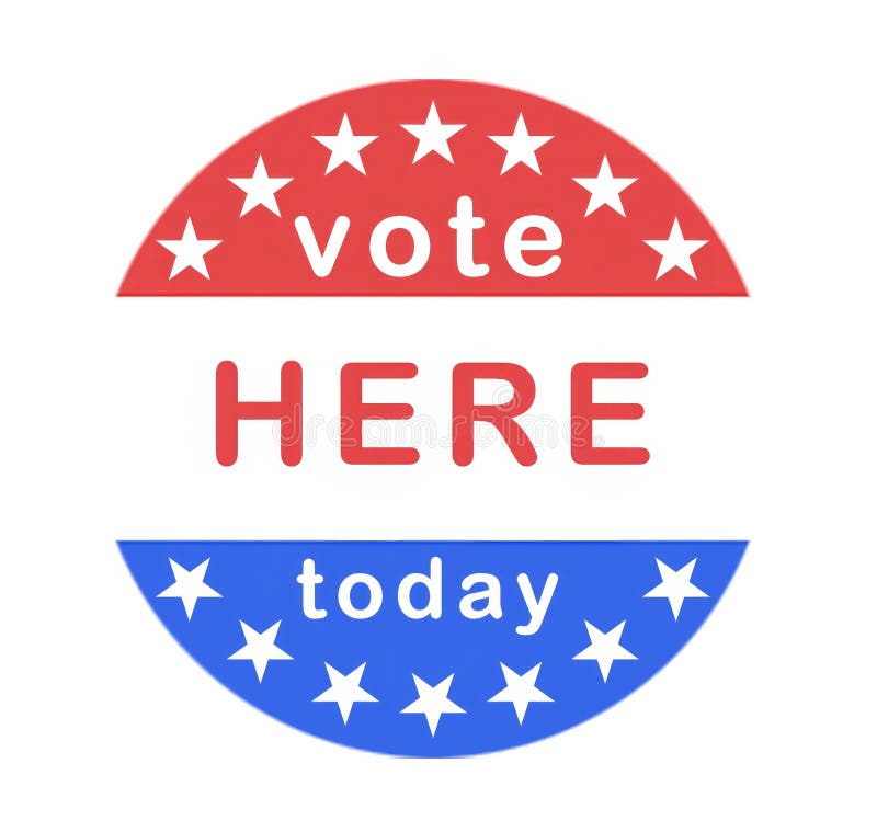 Vote Here Today Badge or Button or Sticker Stock Illustration ...