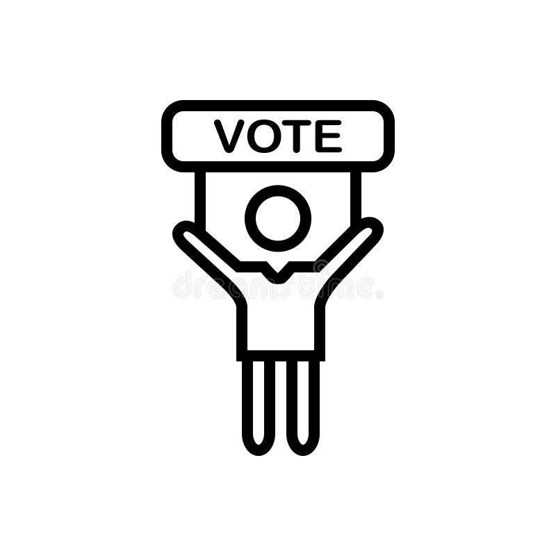 Black Solid Icon for Vote, Election and Campaign Stock Vector ...