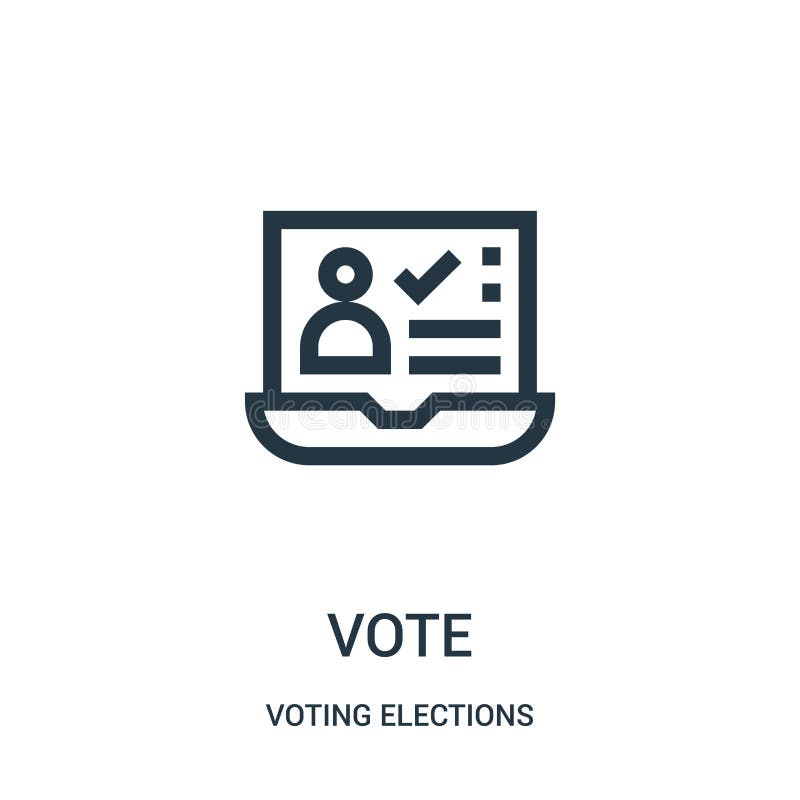 Vote Icon Vector from Election World Collection. Thin Line Vote Outline ...