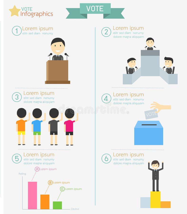 Vote Infographics stock vector. Illustration of campaign - 96991965