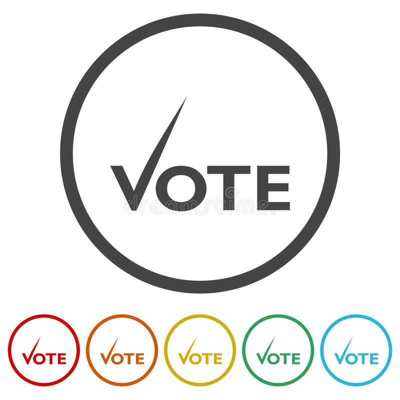 Vote Logo. Set Icons in Color Circle Buttons Stock Vector ...