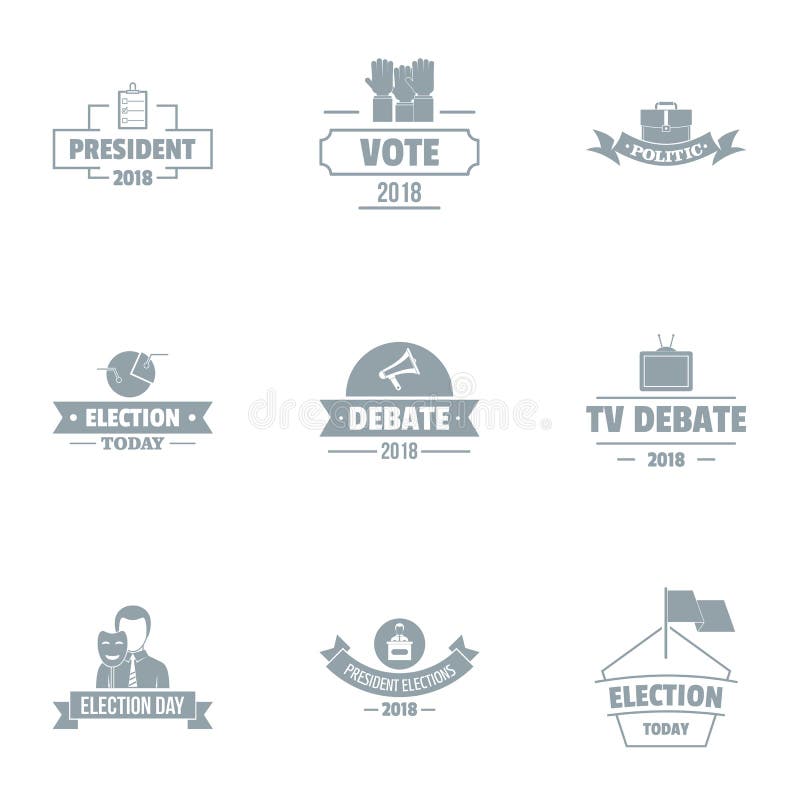 Vote Logo. Set Icons in Color Circle Buttons Stock Vector ...