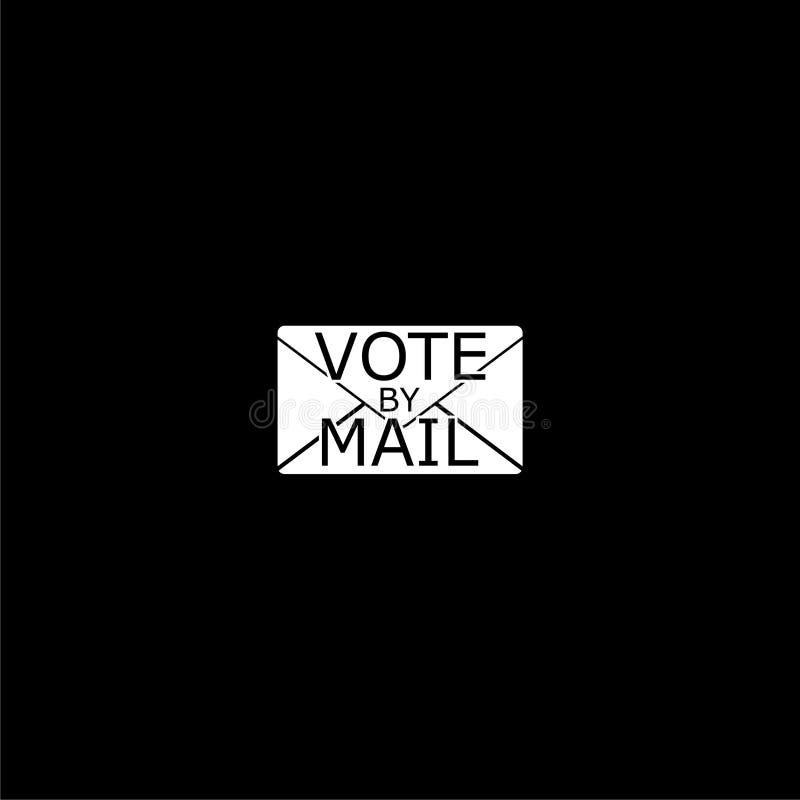 Vote by Mail Simple Icon Isolated on Dark Background Stock Illustration ...