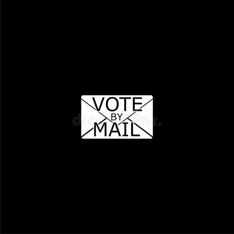 Vote by Mail Simple Icon Isolated on Dark Background Stock Illustration ...